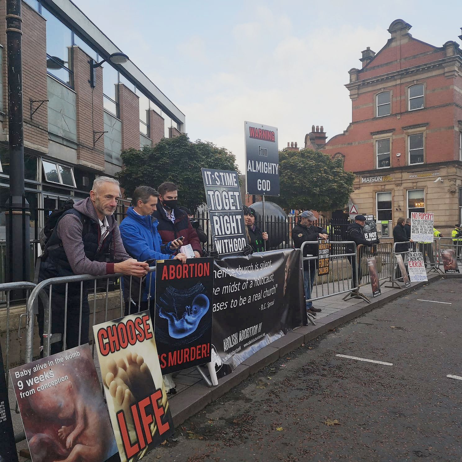 Pictures of the October 21st protest at Armagh – The Burning Bush